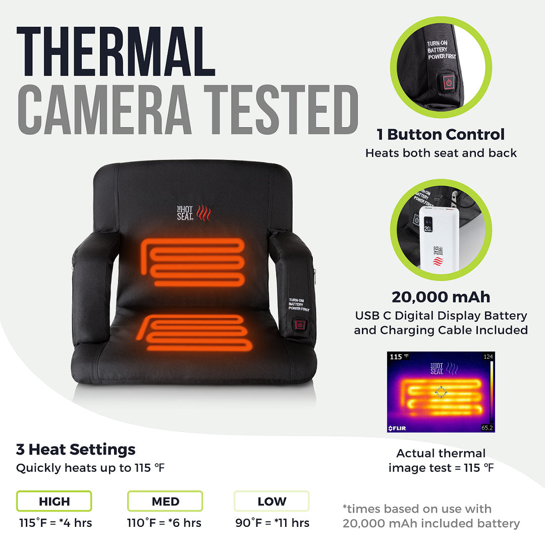 The Original Hot Seat, Dual Heated Bleacher Chair (Battery Included ...